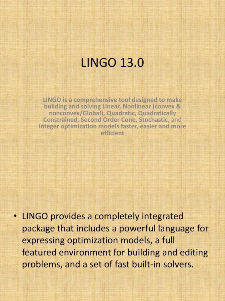 Lingo 13 & Lindo API Software | PDF