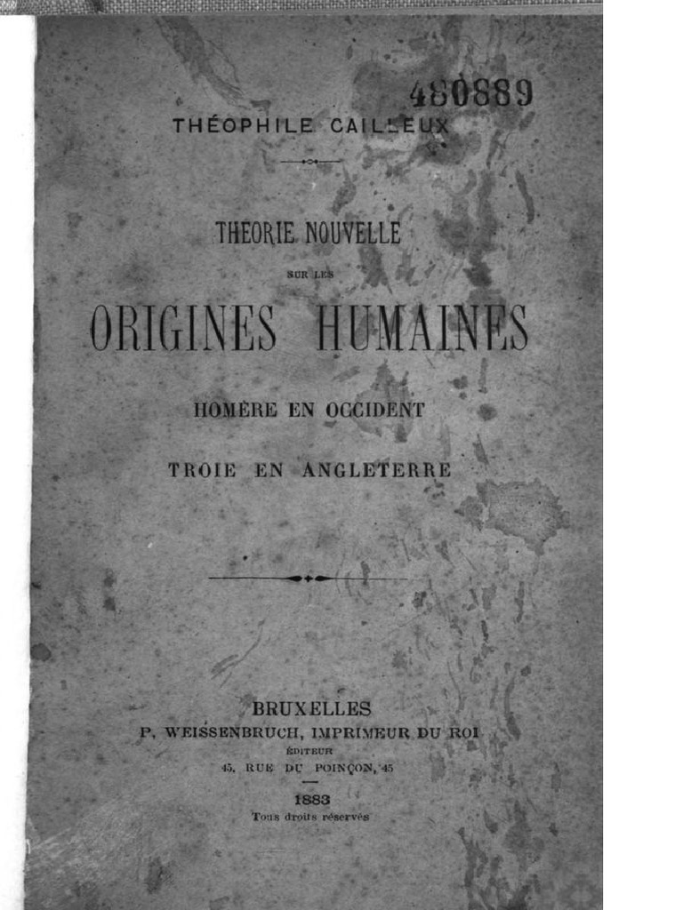 Theorie Nouvelle Sur Les Origines Humaines. Homere en Occident | PDF
