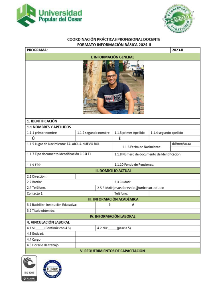 Formato Básico Prácticas | PDF