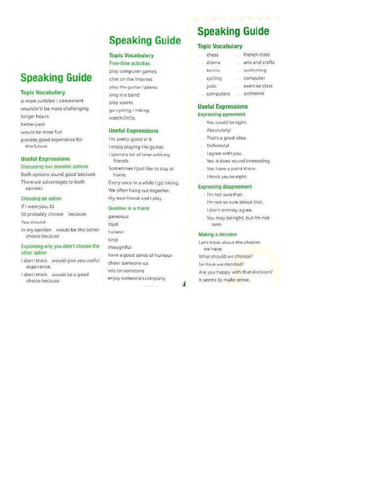 ecce speaking phrases 1 | PDF
