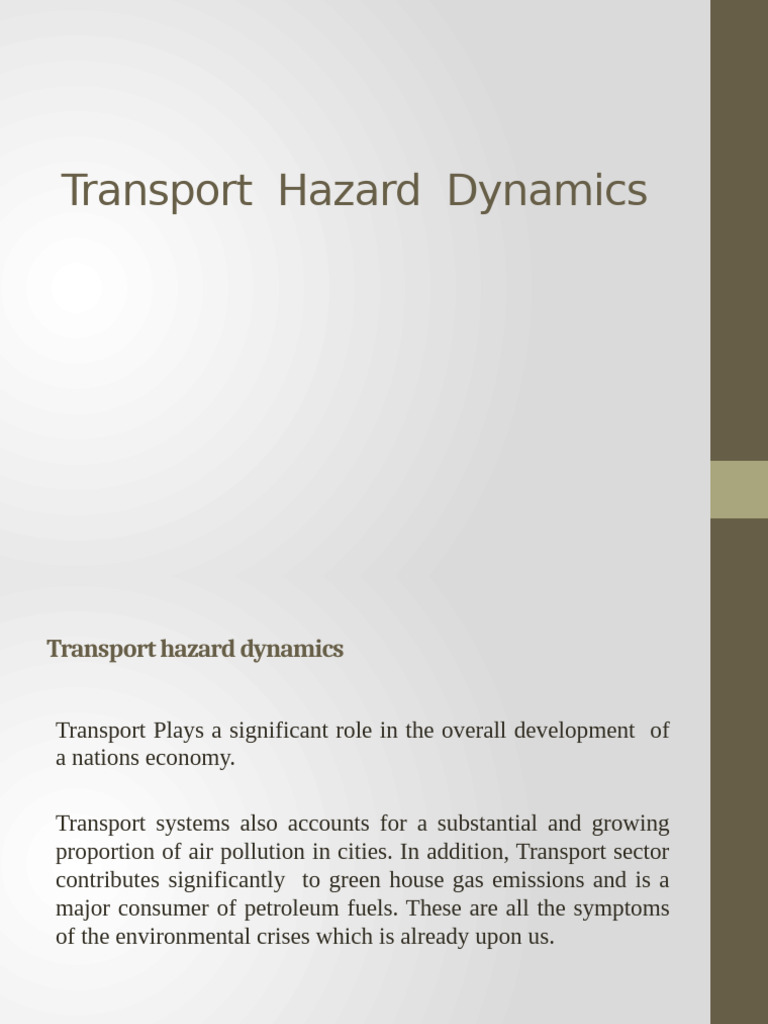Transport Hazard Dynamics | PDF