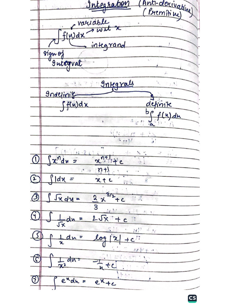 Integration Formulae | PDF