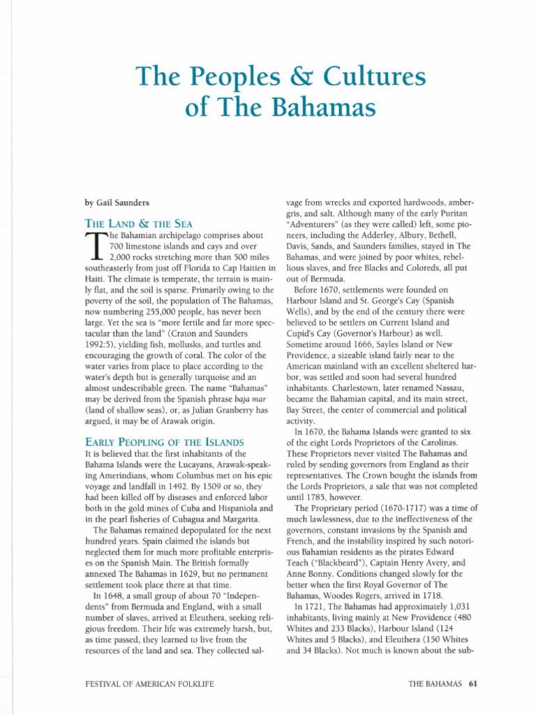 African and Indigenous History of Bahamas | PDF