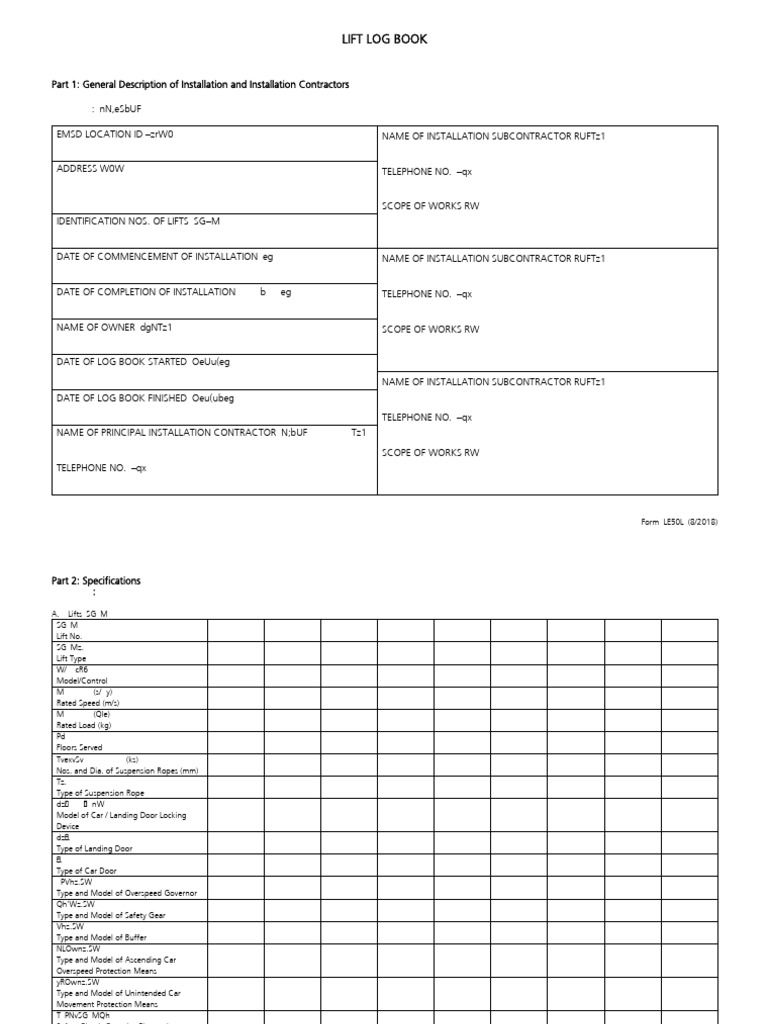 LE50L-Log-book for lifts | PDF