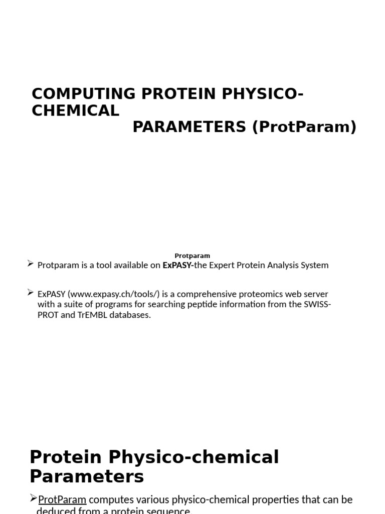 Computing Protein Physico-Chemical | PDF