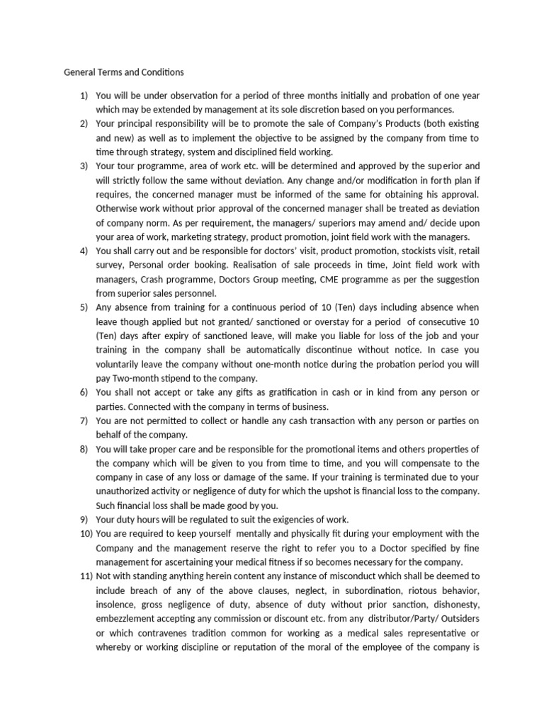 General Terms and Conditions | PDF