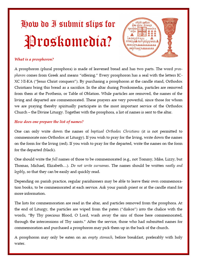 Proskomedia For Laity | PDF