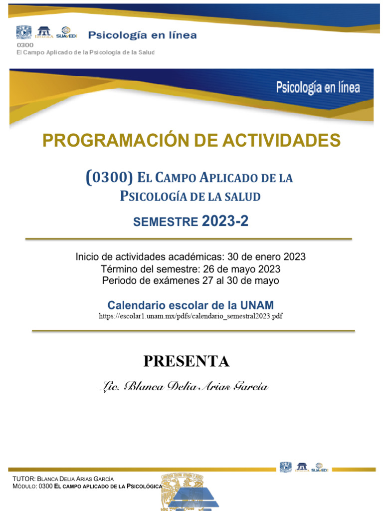 Programacion Salud 2023-2 - 230130 - 075254 | PDF