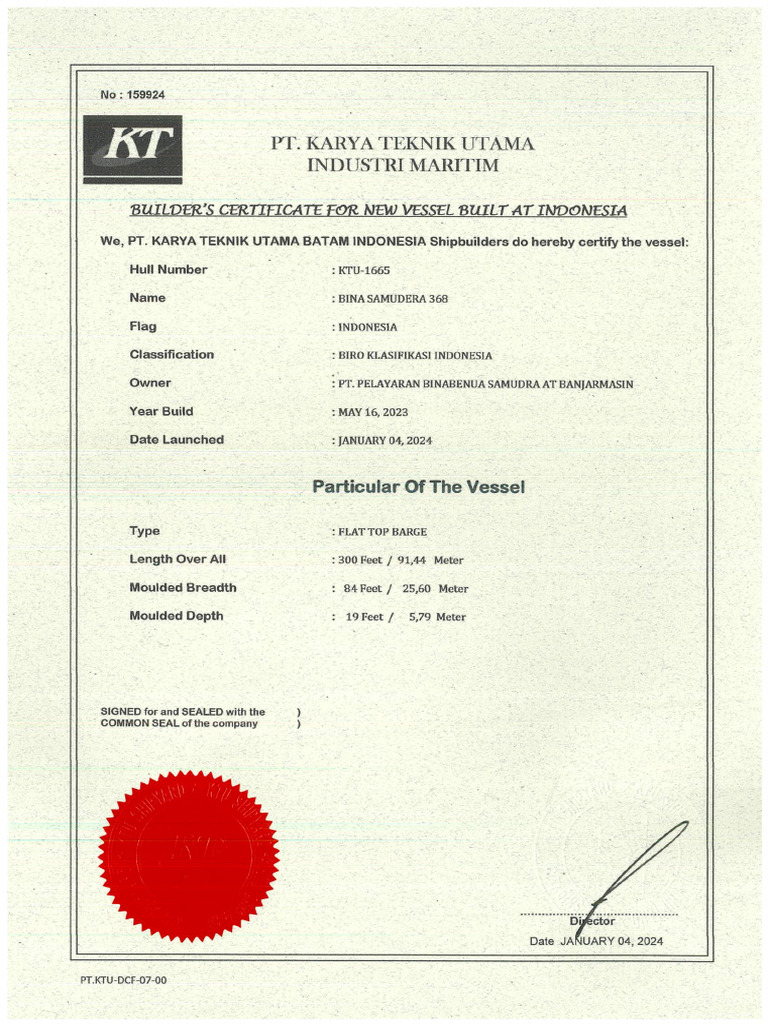 Ktu-1665 Builder Bina Samudera 368 | PDF