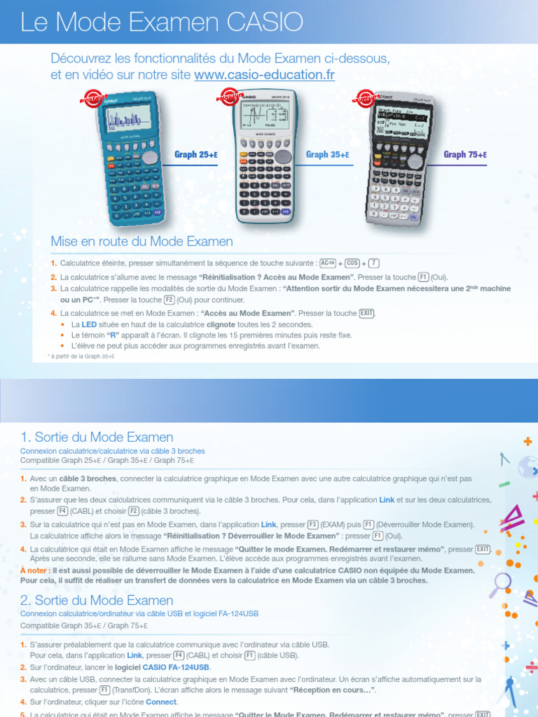 Mode Examen Casio | PDF