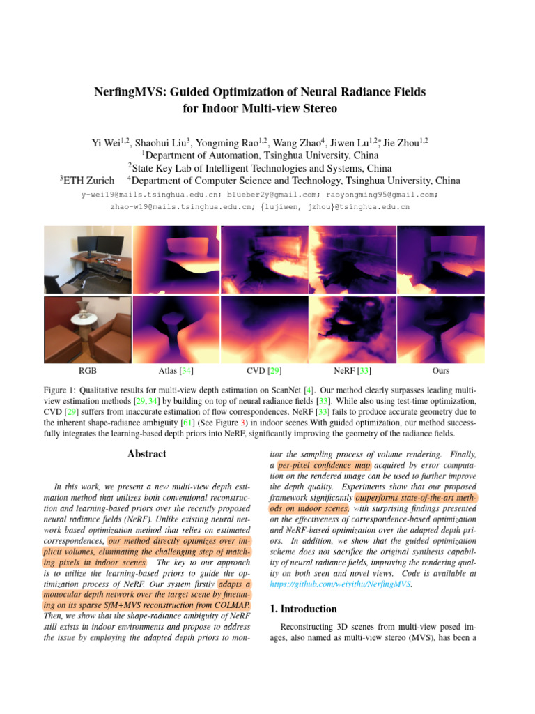 NerfingMVS (Guided Optimization of Neural Radiance Fields) | PDF