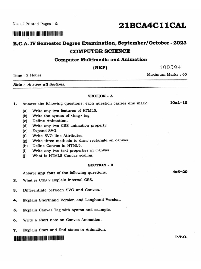 4sem Questions Papers | PDF