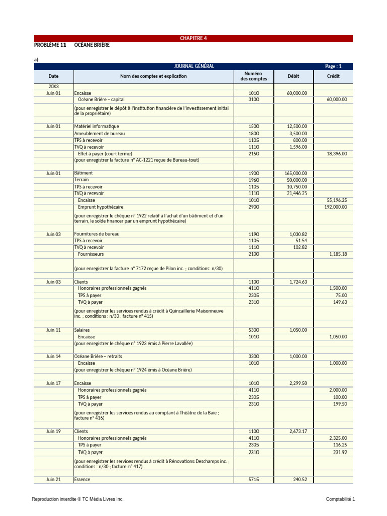 Ch04 Solutionnaire Probleme 11 | PDF