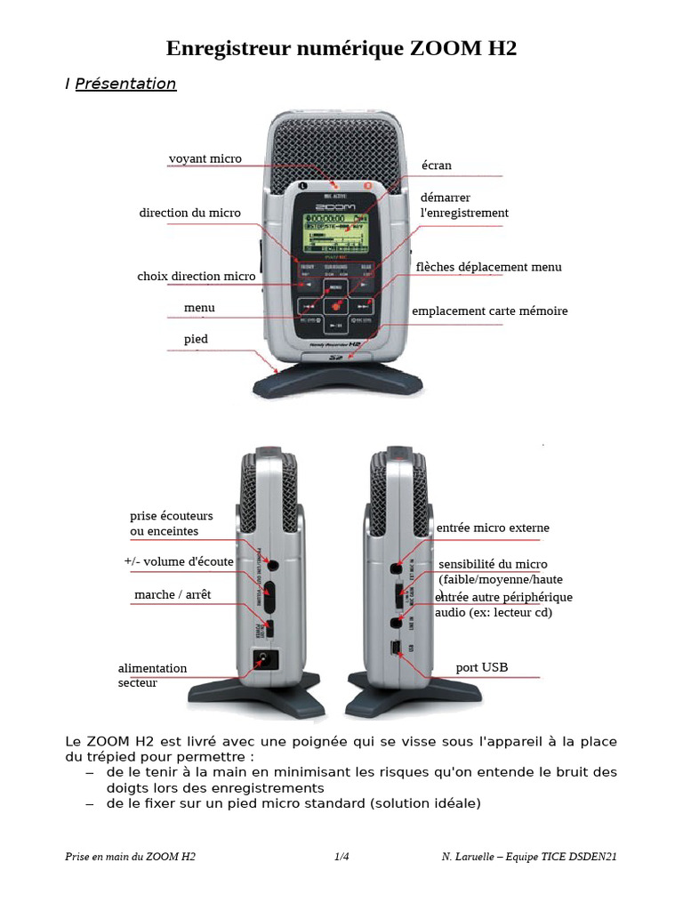Notice Zoom H2 2015 | PDF