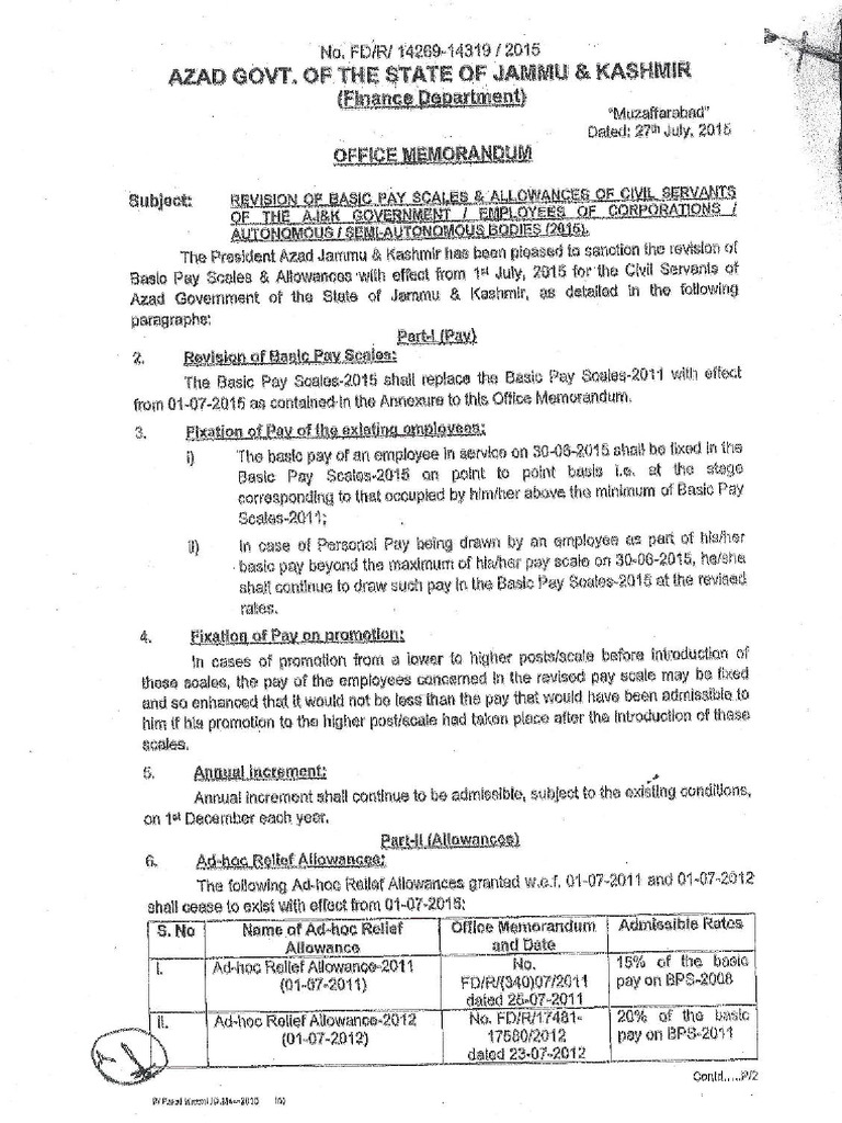 Pay Scales 2015 | PDF