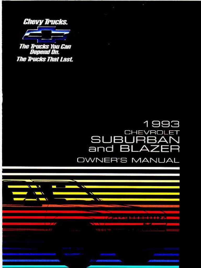 Chevrolet Suburban 1993 Owner Manual | PDF