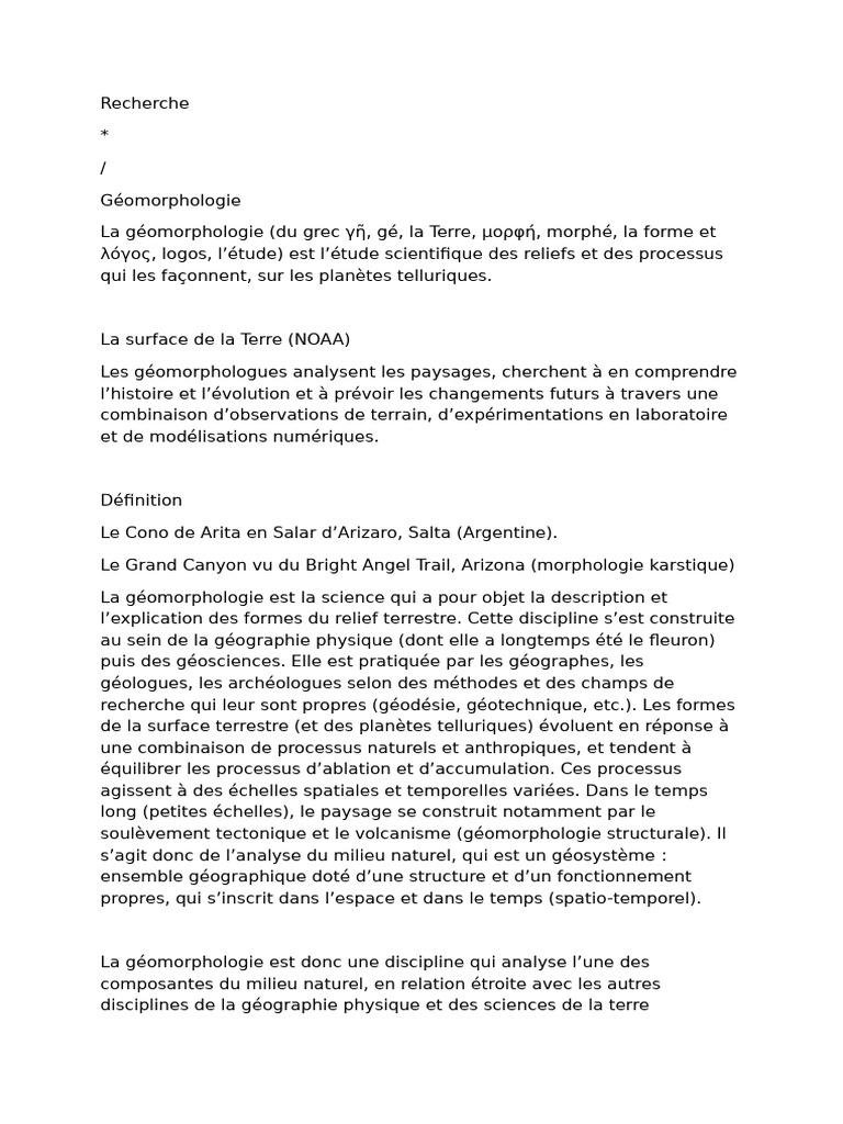 Géomorphologie | PDF