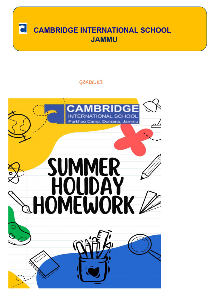 Grade11 Holidays Homework | PDF