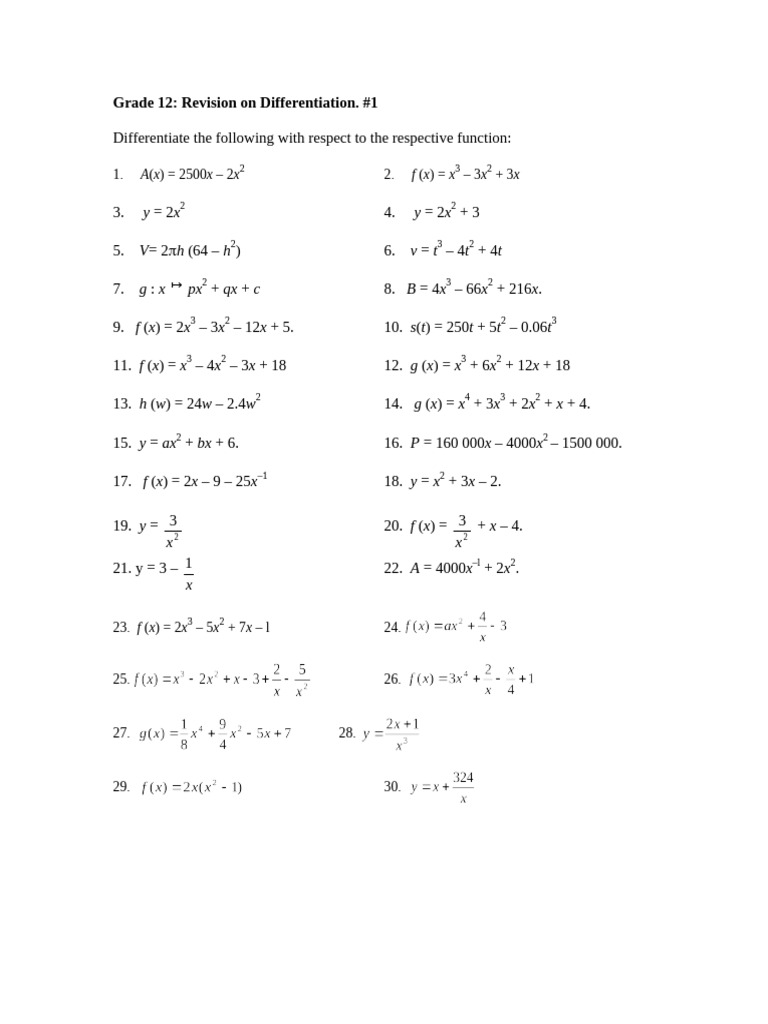 Work_Sheet_Differentiation_1_ | PDF