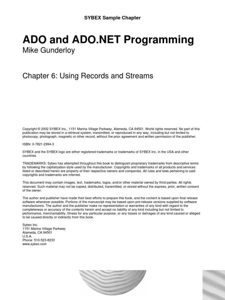 ADO and ADO - Net Programming | PDF | Xslt | Microsoft Sql Server