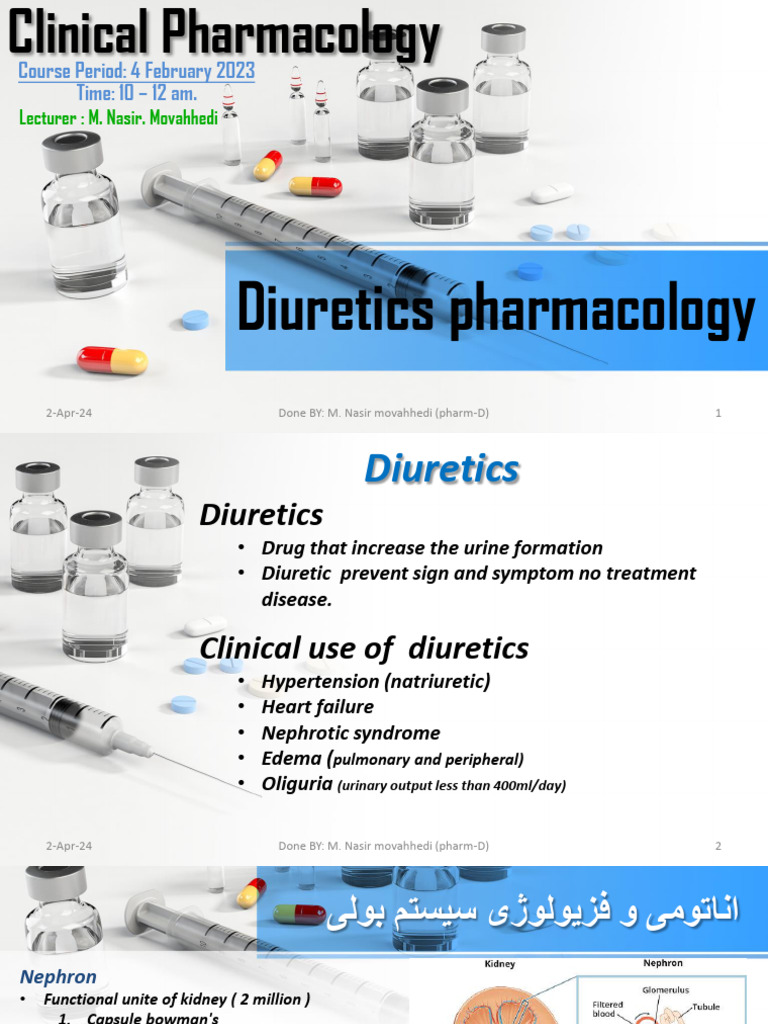 Diuretic Pharmacology | PDF