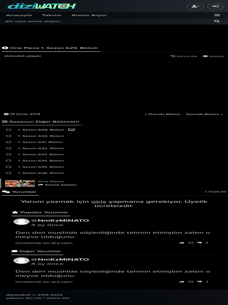 One Piece 1. Sezon 629. Bölüm Izle - Diziwatch | PDF