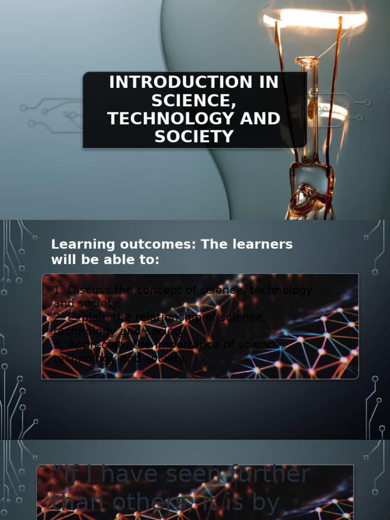 Introduction in Science Technology and Society | PDF