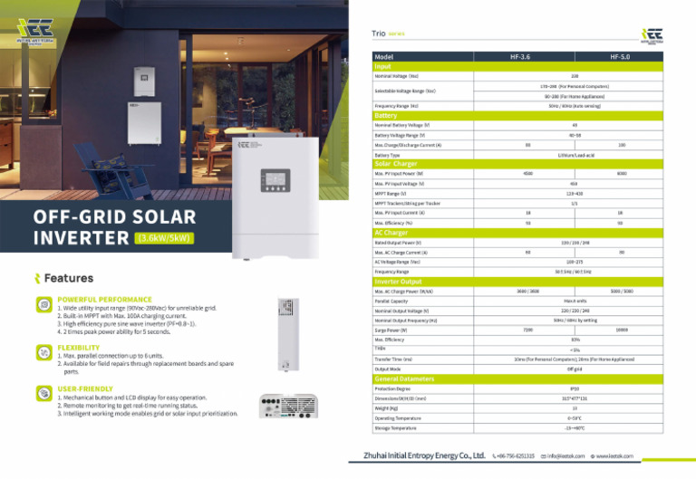 IEETek Off Grid Solar Storage Inverter Datasheet 20240726 | PDF