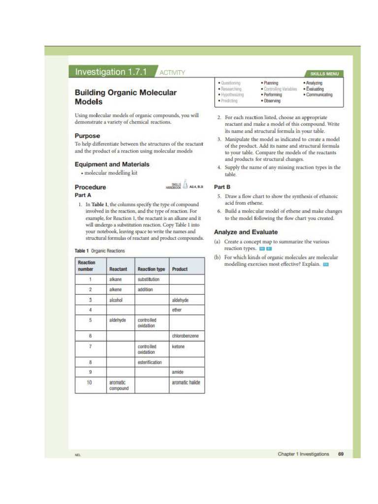 Building Organic Molecules & Reactitons | PDF