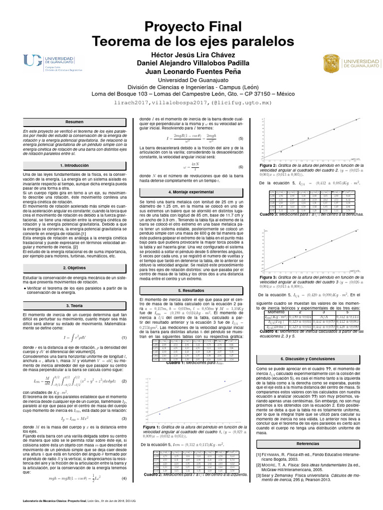 Proyecto Final Teorema de Los Ejes Paralelos | PDF