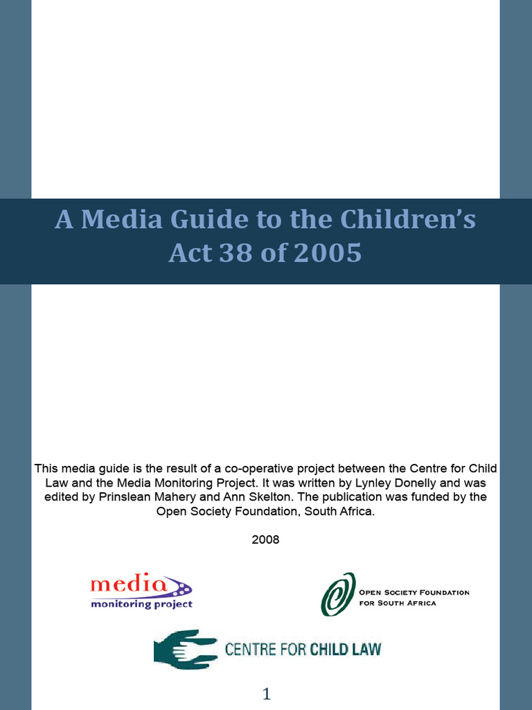 Media Guide To The Childrens Act 38 of 2005 | PDF | Children's Rights ...