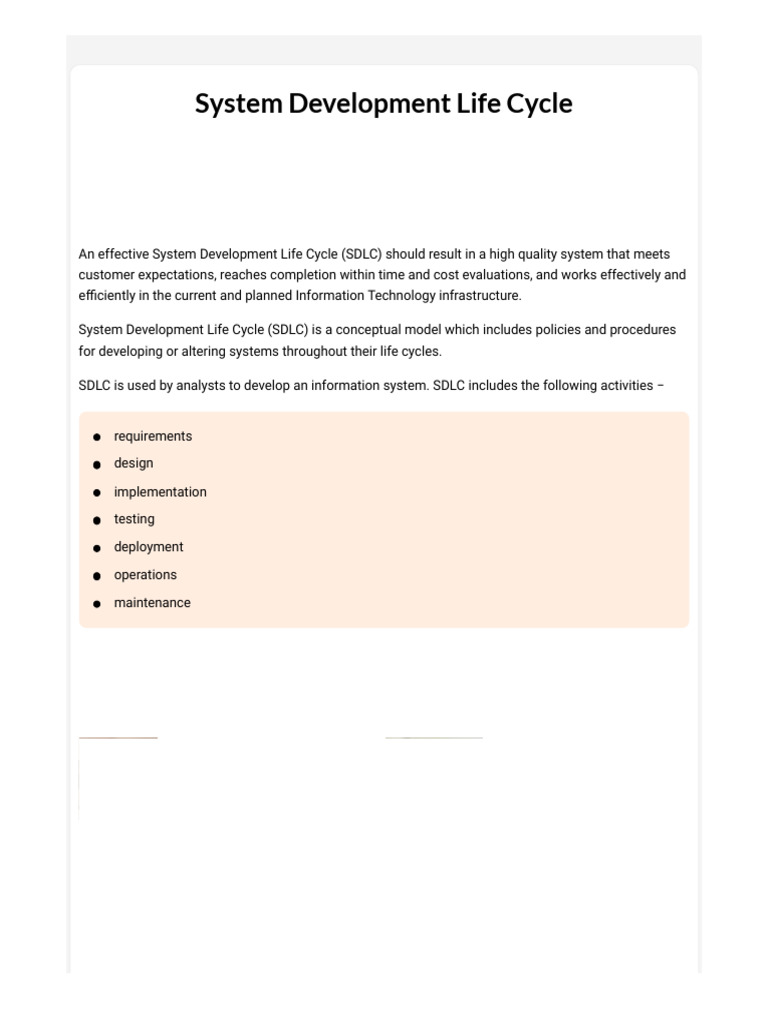 System Development Life Cycle | PDF