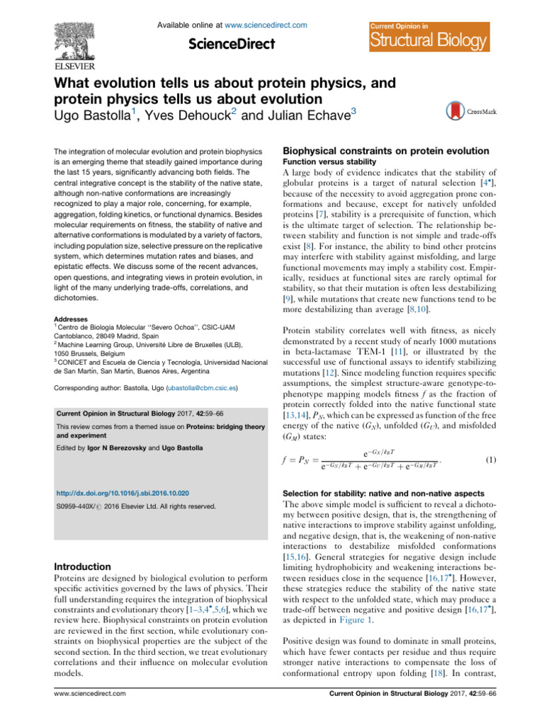 What Evolution Tells Us About Protein Physics, and Protein Physics ...