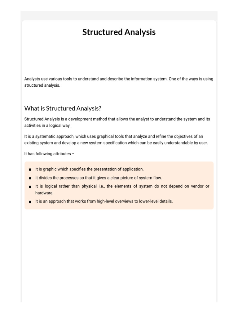 Structured Analysis | PDF