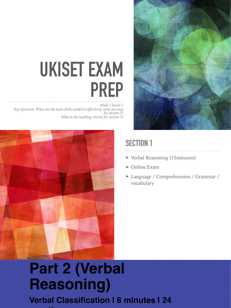 UKiSET Week 1 | PDF
