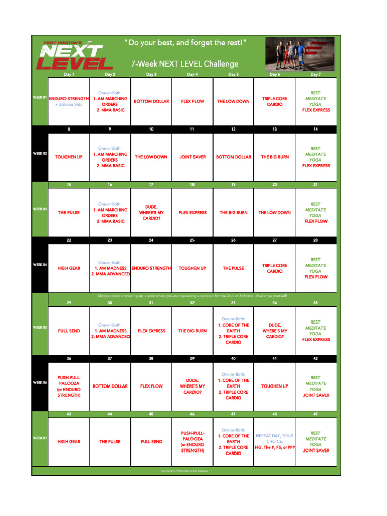 7 Week Challenge Calendar 8x11 (Color) | PDF