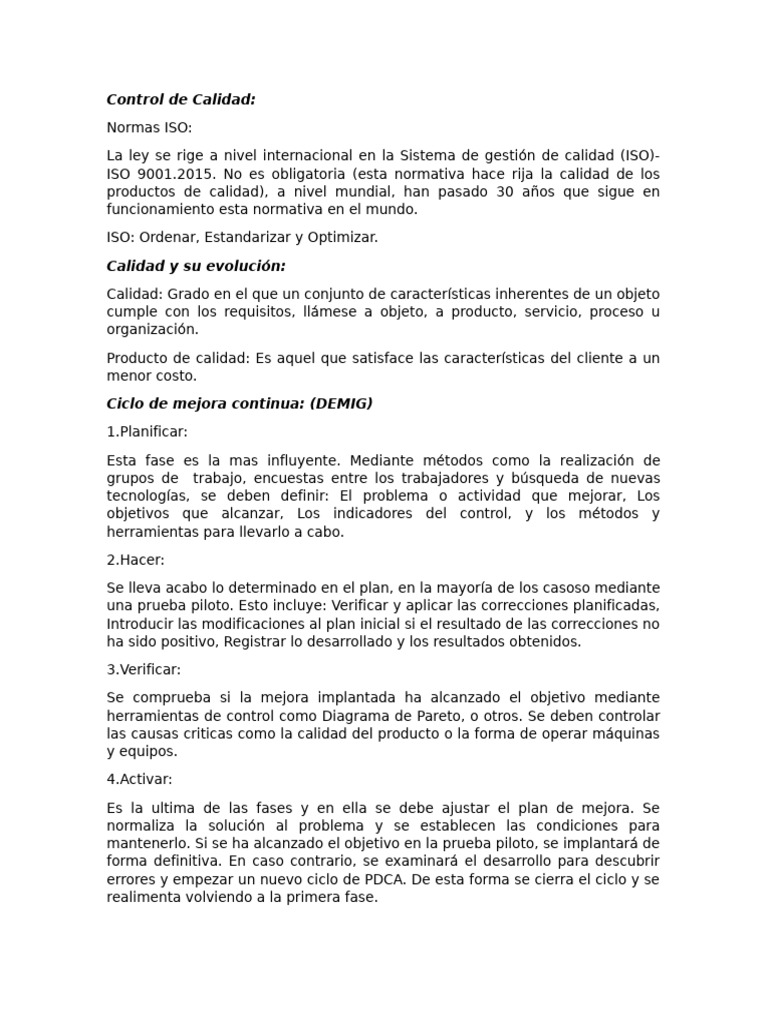 Control de Calidad | PDF