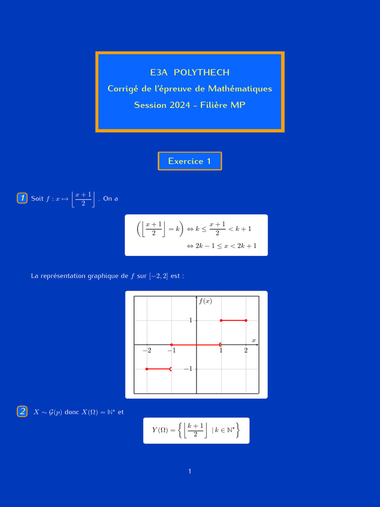 Corrigé de L'épreuve E3A MP 2024 | PDF