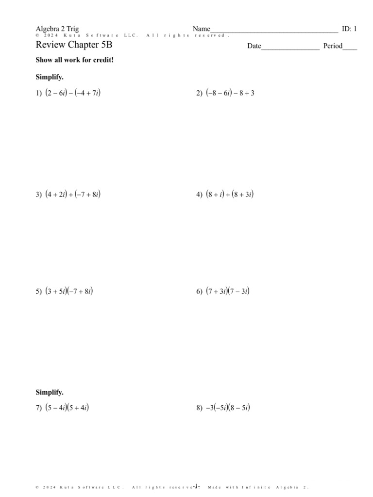 Review Chapter 5B 2024 | PDF