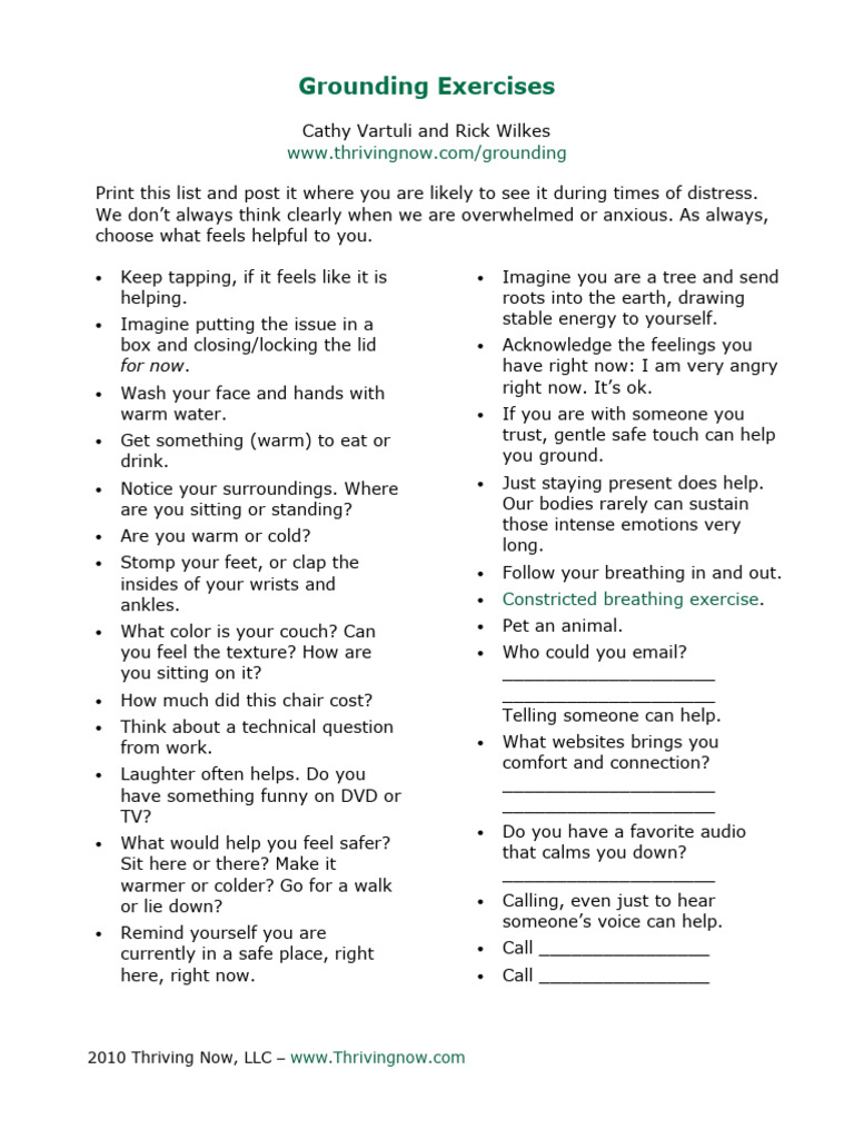 Grounding Exercises | PDF