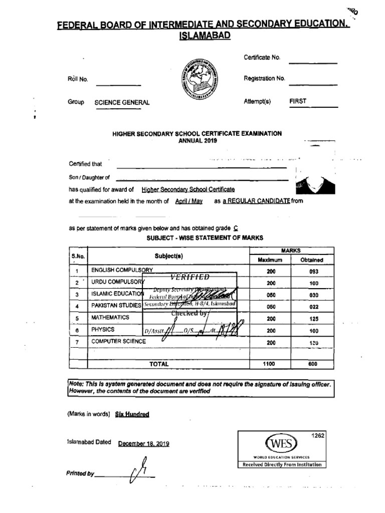 Pakistan Sample Documents | PDF