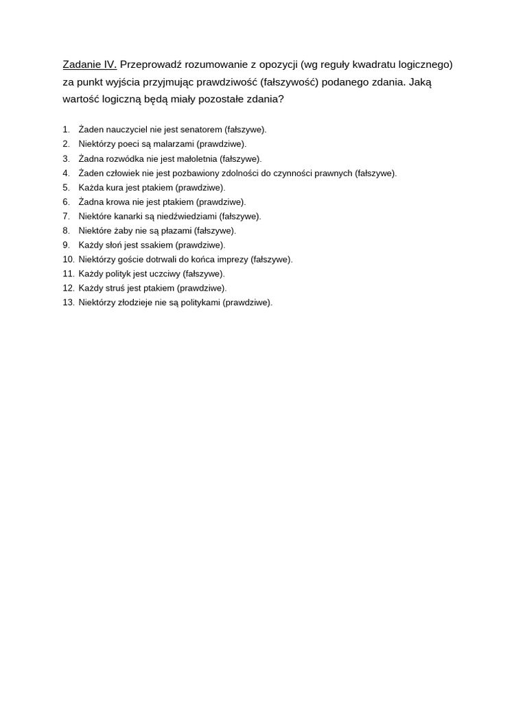 Kwadrat Logiczny | PDF