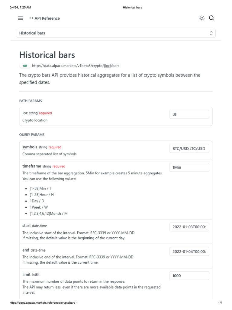 Historical Bars | PDF