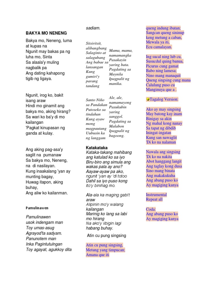 Bakya Mo Neneng | PDF