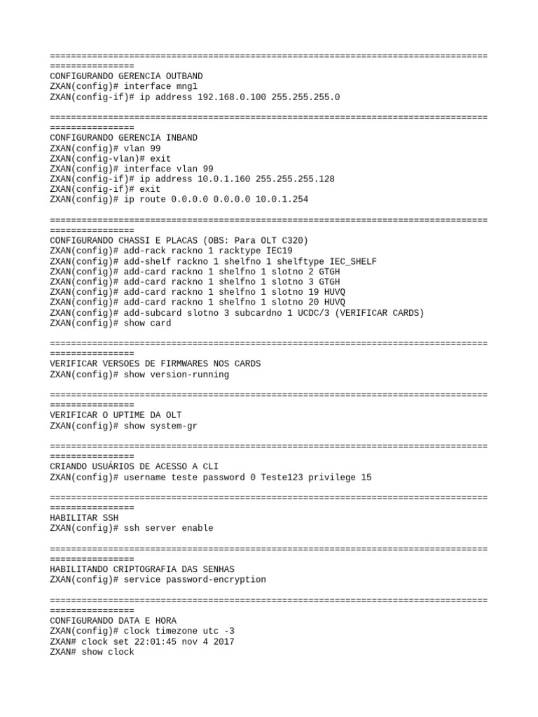 Sintaxe Olt Zte c3xx | PDF