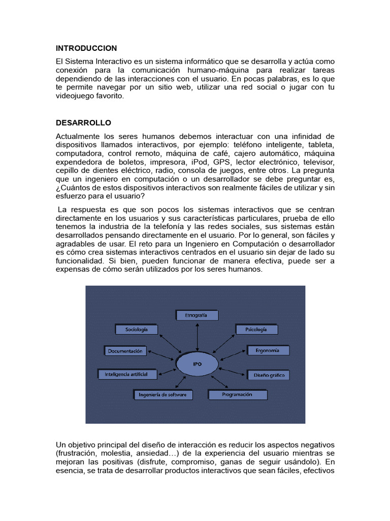 Ensayo Sistemas Interactivos | PDF