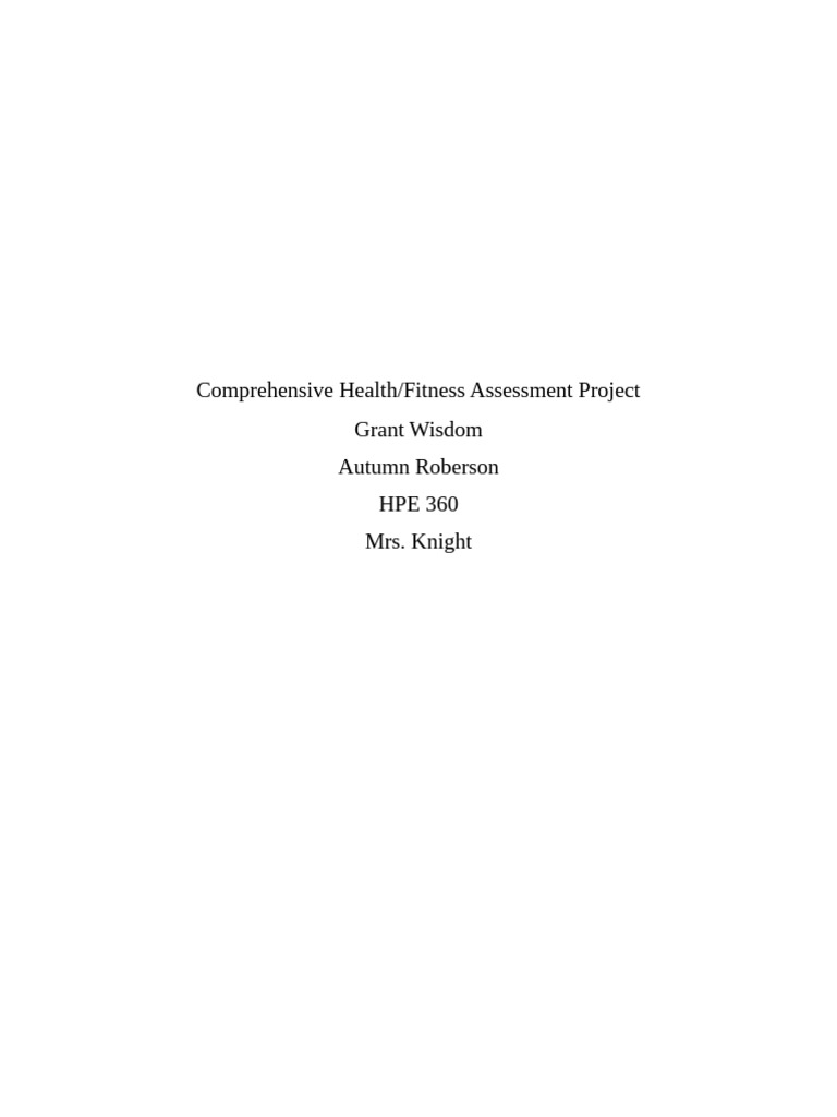 Comprehensive Health Final Project. | PDF