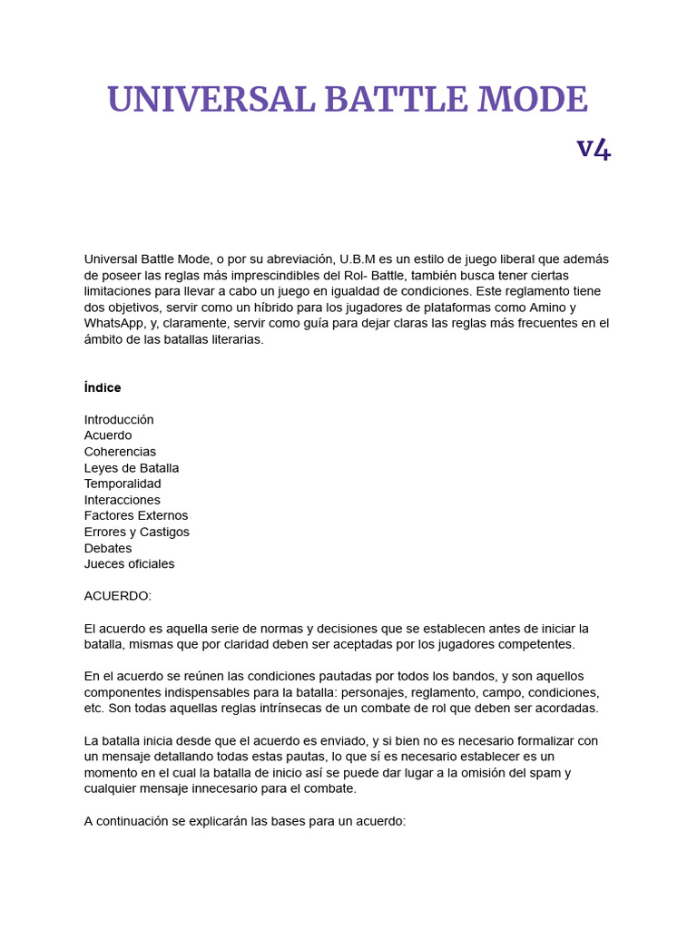 Universal Battle Mode v4 | PDF | Grammatical Number | Law