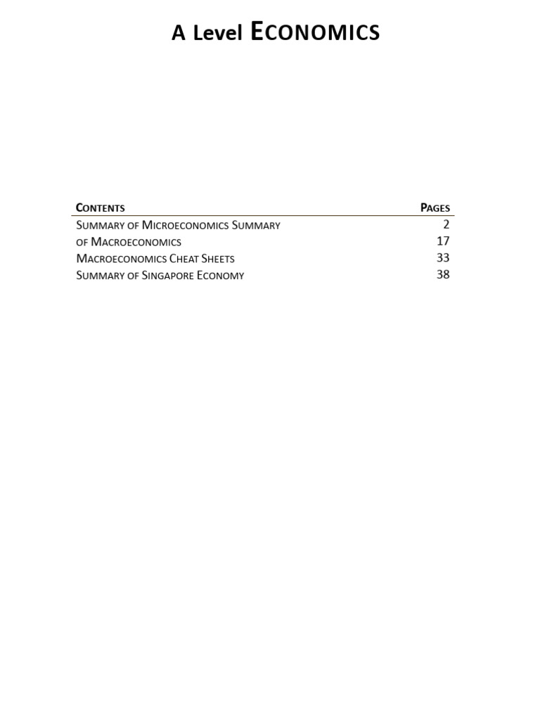 A Level Micro and Macro Summary | PDF