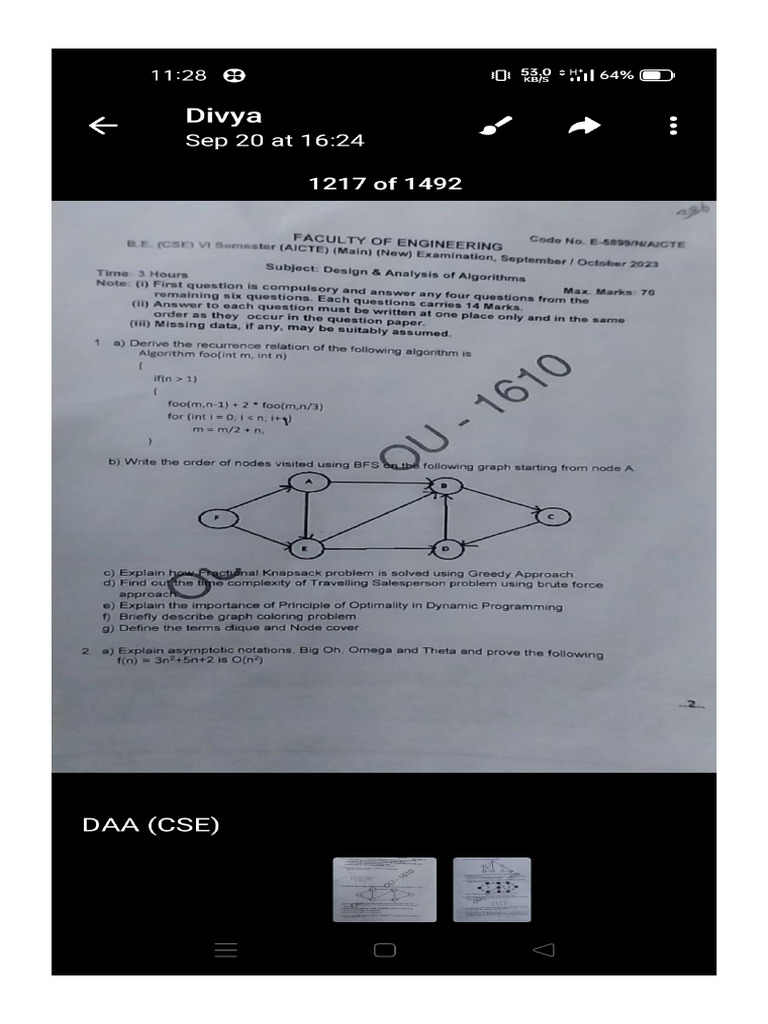Design And Analysis Of Algorithms 2023 Pdf